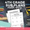 Teacher Hack Emergency Sub Plans 4th Grade Educate & Rejuvenate