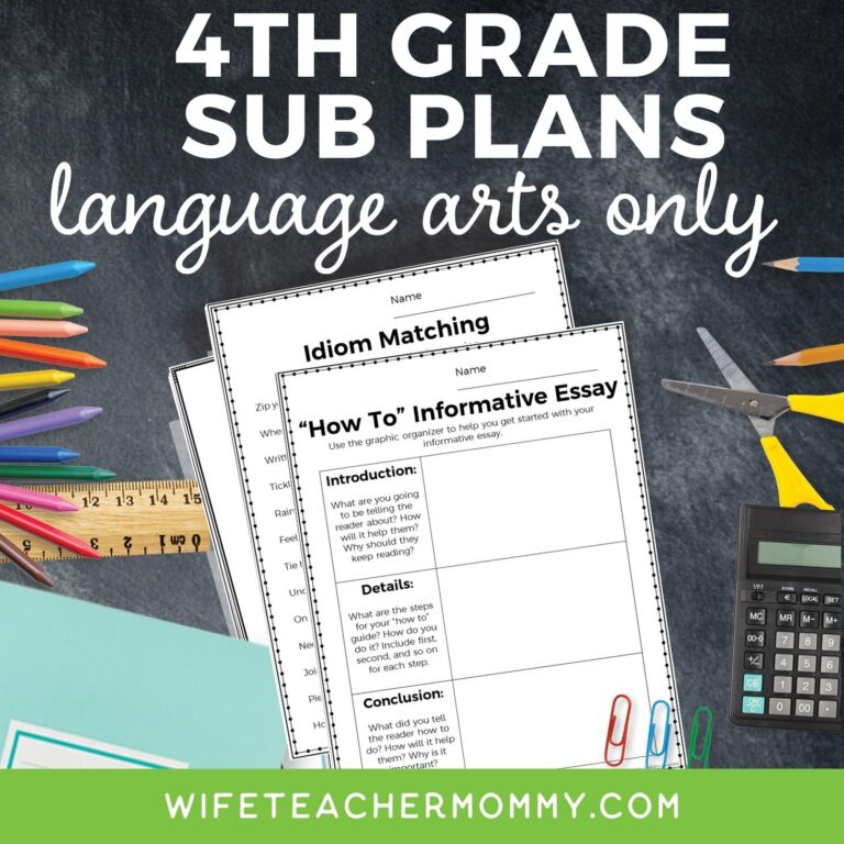 Teacher Hack Emergency Sub Plans 4th Grade Educate & Rejuvenate