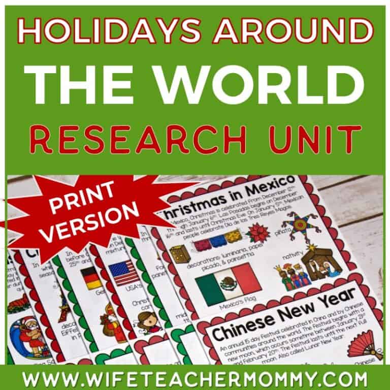 Elementary Holidays Around the World Project Research Unit