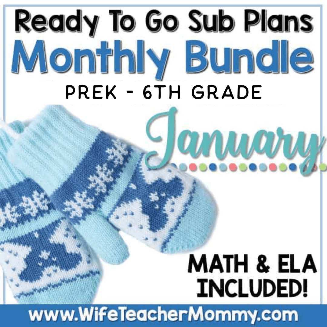 Winter Sub Plan Bundle Educate & Rejuvenate