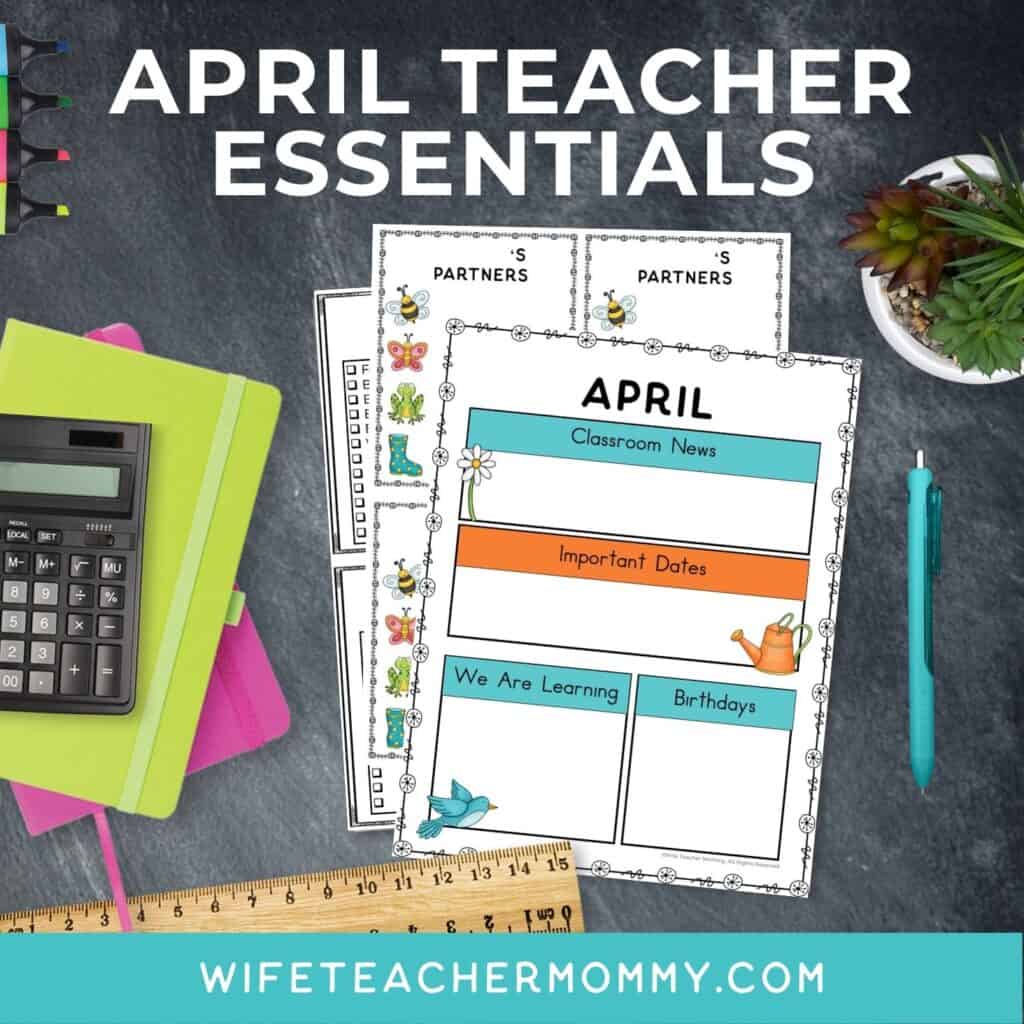 April-Themed Teacher Essentials Bundle - Printable & Editable Educate ...