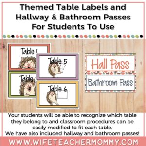 Charming Hedgehog Classroom Theme Decor Pack