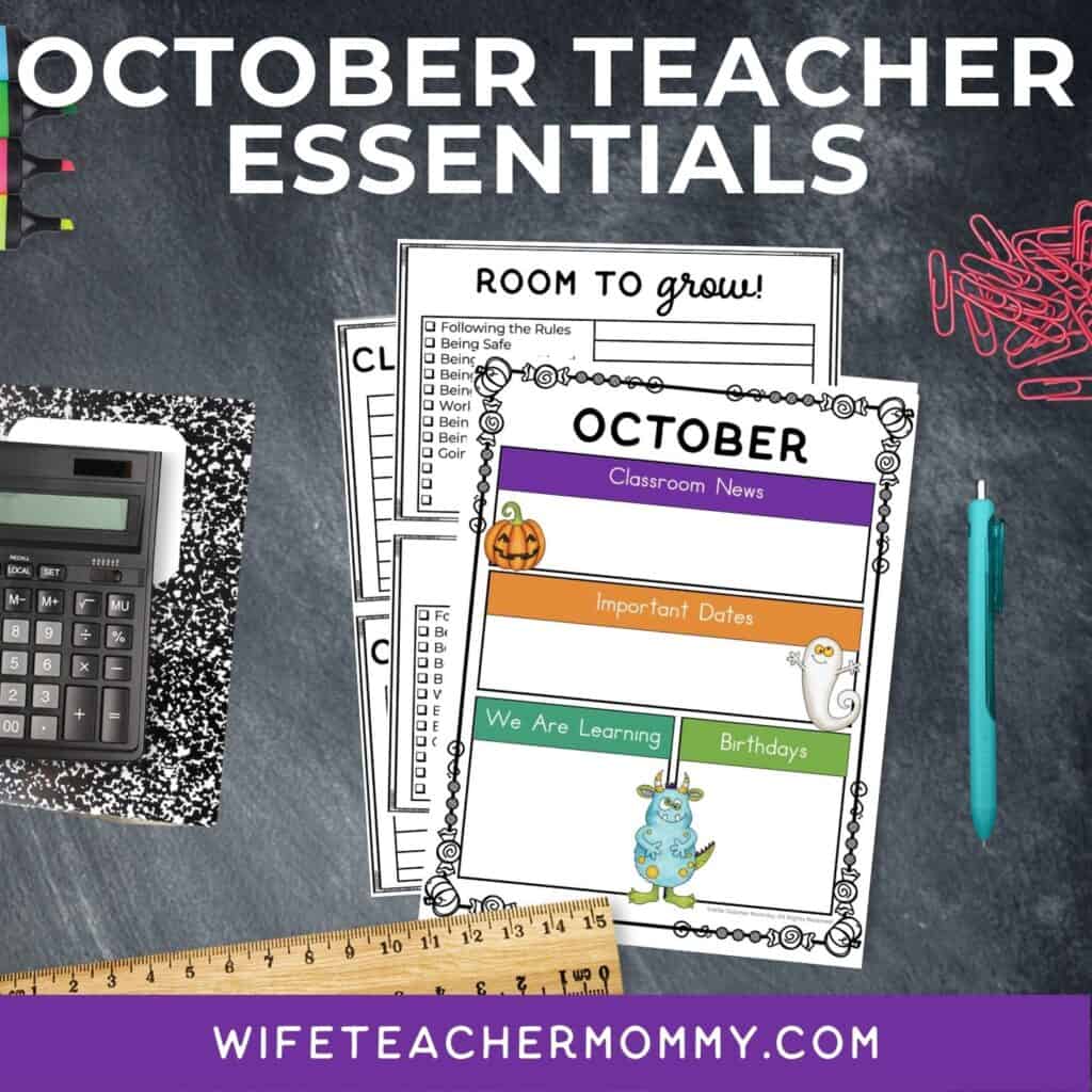 October-Themed Teacher Essentials Bundle - Printable & Editable Educate ...