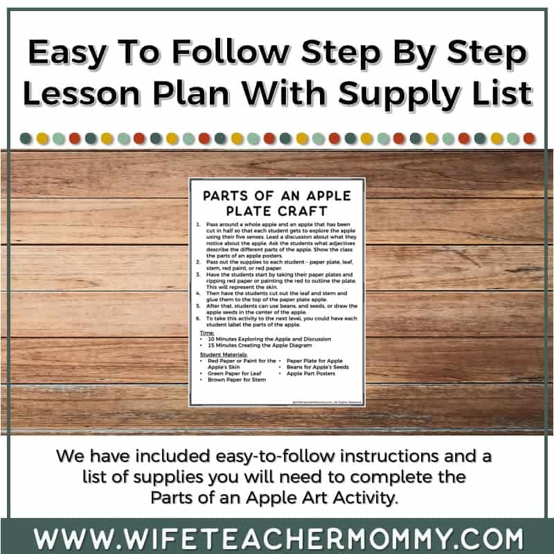 September Monthly Art Activity Parts of an Apple Art Project for Lower ...