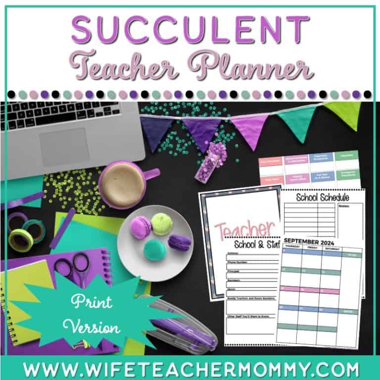The Ultimate Succulent Teacher Planner (Print Version) Educate & Rejuvenate