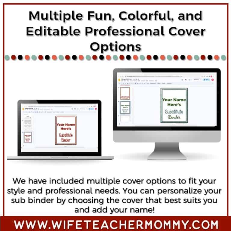 Editable Cottage Substitute Binder (Print & Digital Version) Educate ...