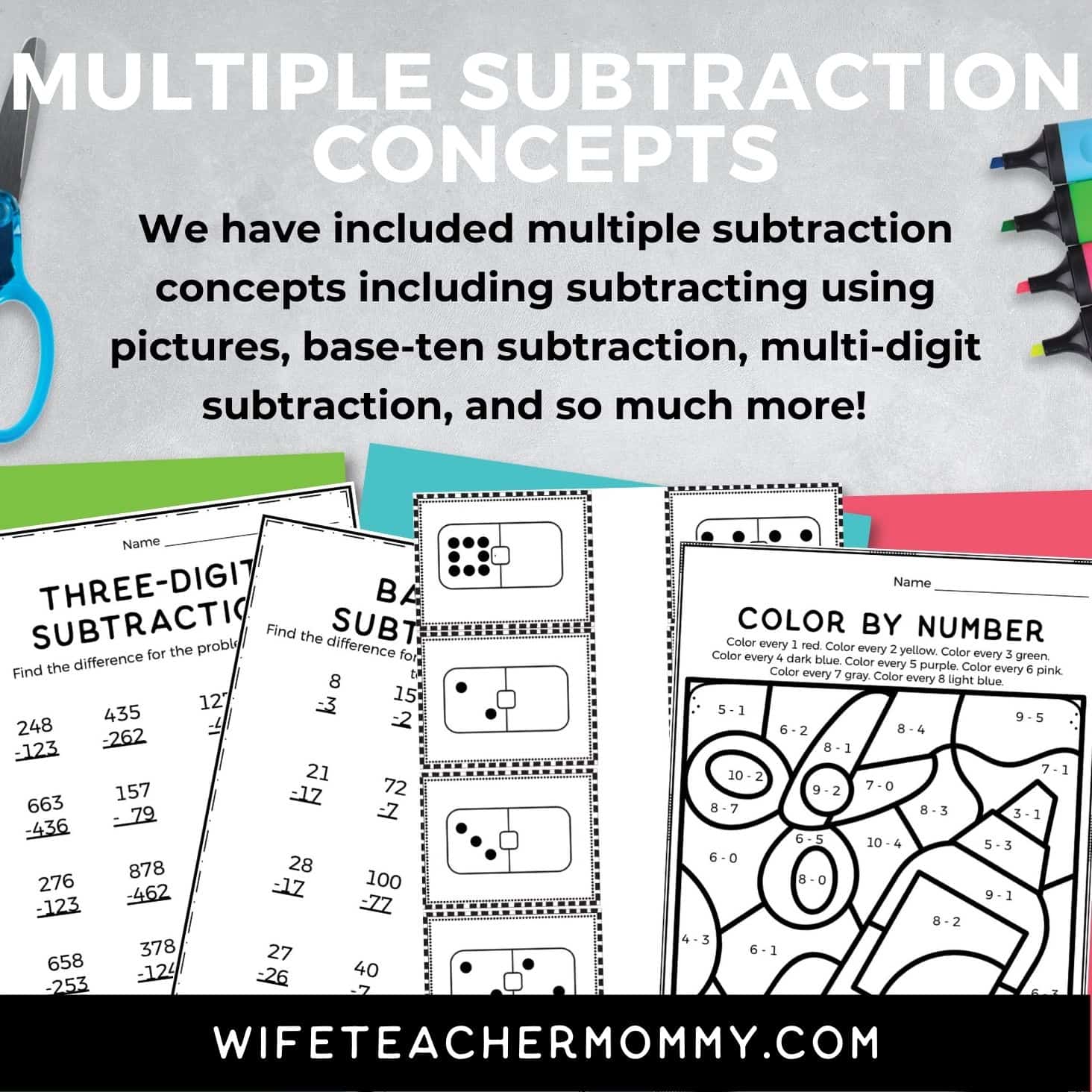 Subtraction Worksheets | Super Subtraction Unit