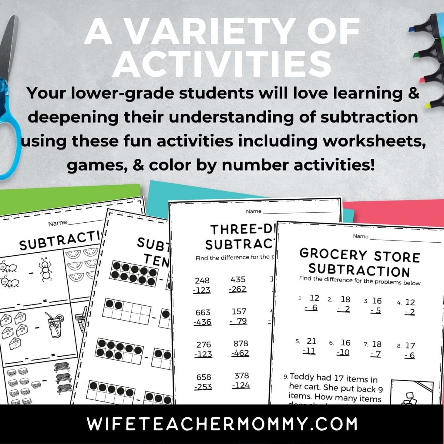 Subtraction Worksheets | Super Subtraction Unit
