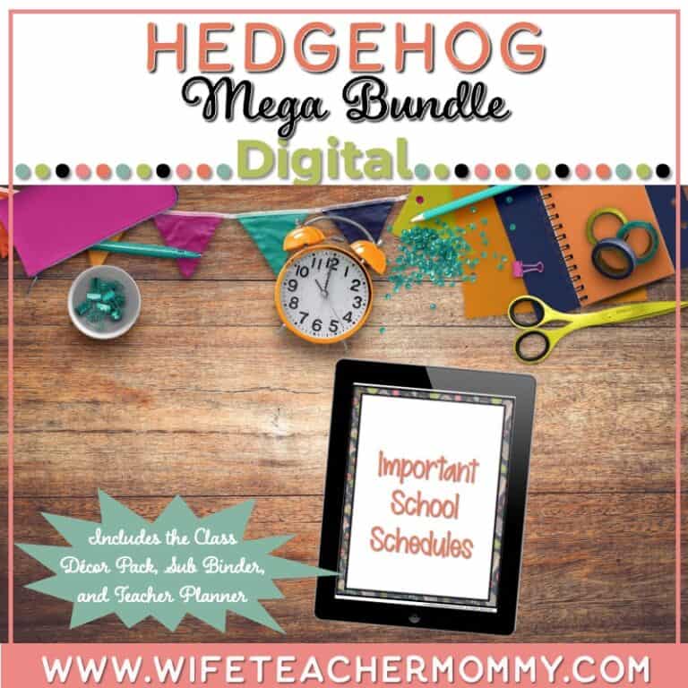 The Ultimate Hedgehog Mega Bundle - Teacher Planner, Sub Binder, Decor ...