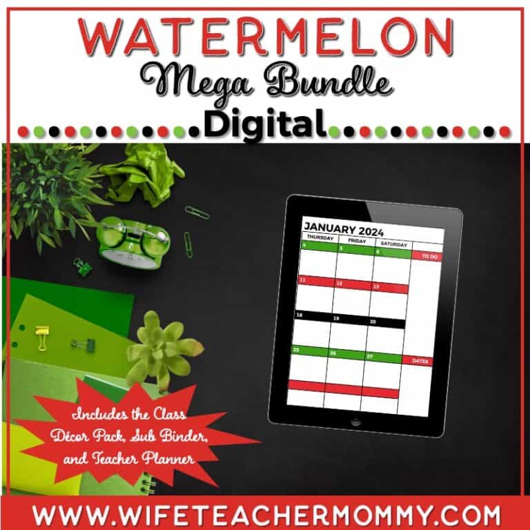 The Ultimate Watermelon Mega Bundle - Teacher Planner, Sub Binder ...