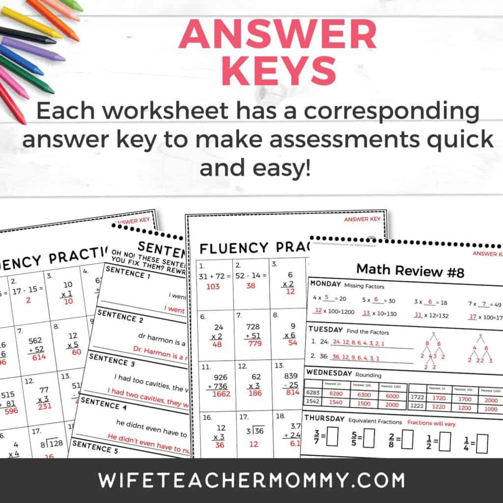 5th Grade Beginning of the Year Review | Math & ELA Activities