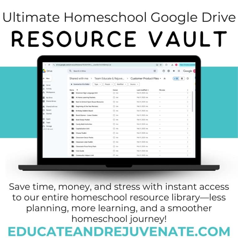 Educate & Rejuvenate Ultimate Homeschool Google Drive Resource Vault ...