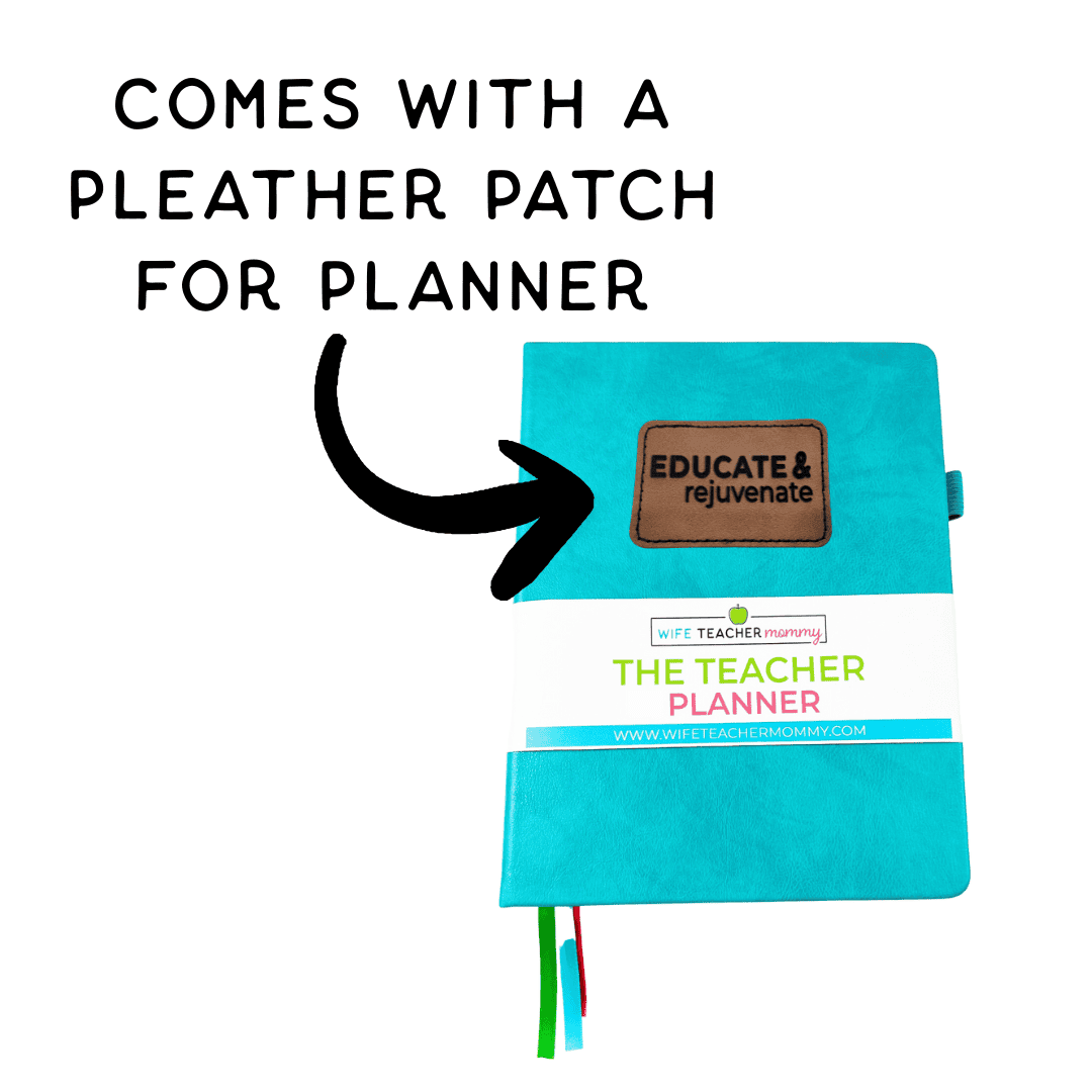 Teacher Planner with Brown Patch Educate & Rejuvenate